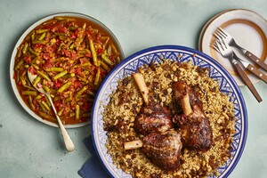 Lamsschenkel met firikli as en pittige sperziebonen - 24Kitchen