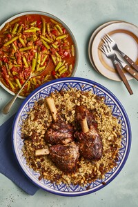 Lamsschenkel met firikli as en pittige sperziebonen - 24Kitchen