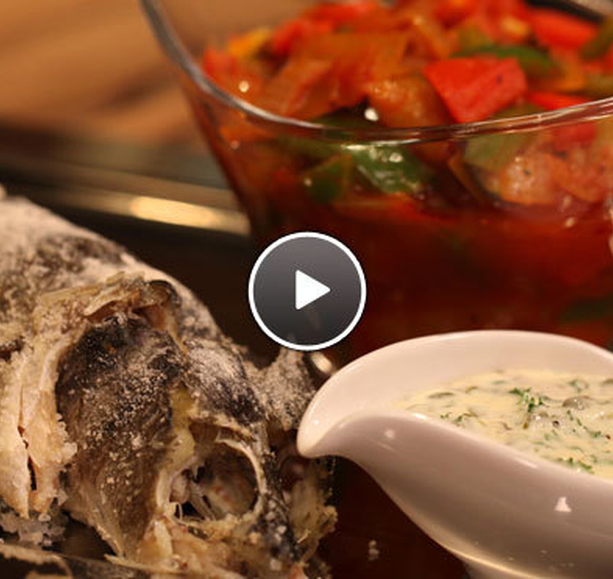 Zeebaars in zoutkorst met ratatouille recept - 24Kitchen