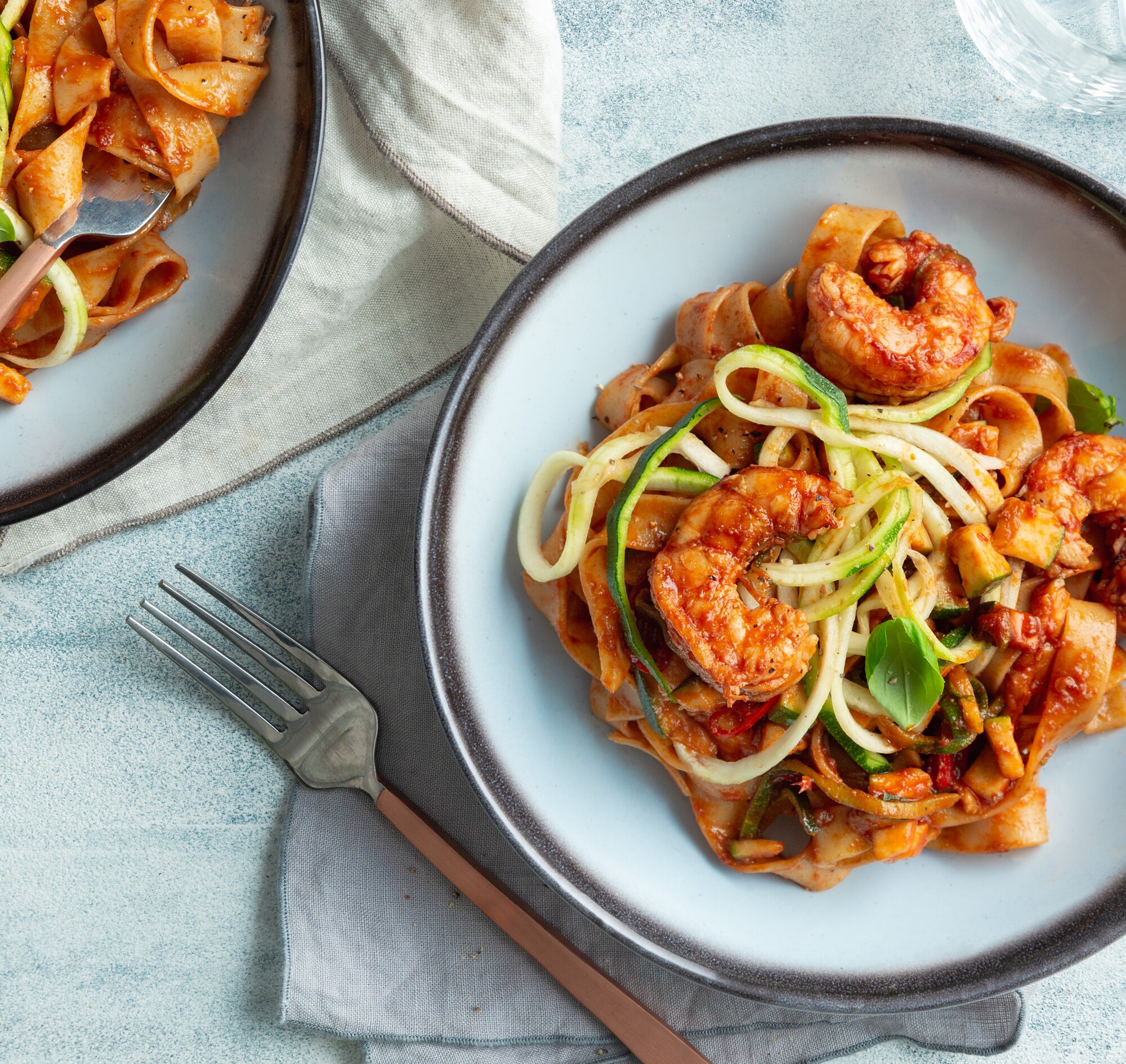 Tagliatelle met pittige garnalen recept - 24Kitchen