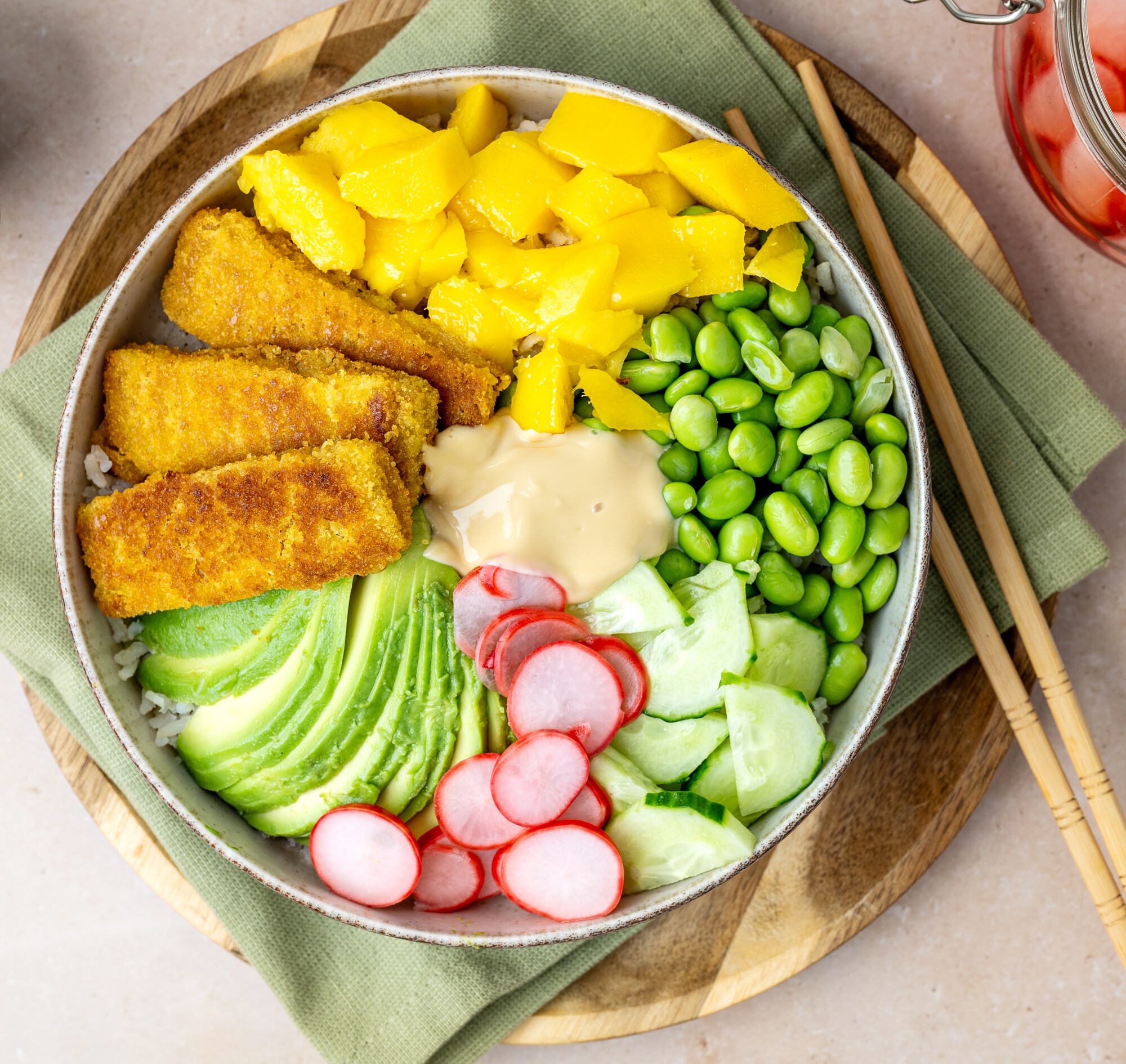 Pokébowl met vegan-vissticks recept - 24Kitchen