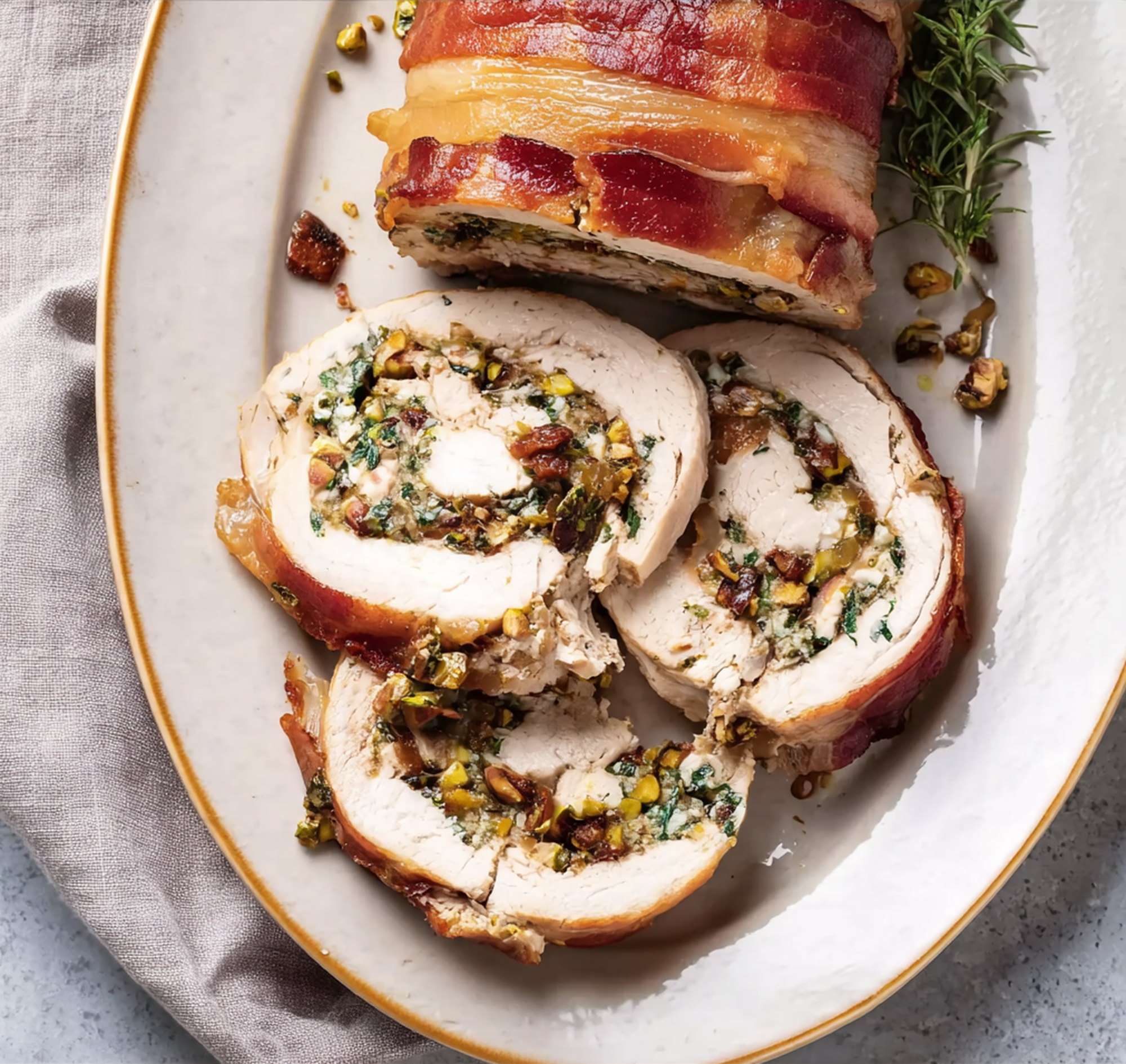 Kalkoenrollade met pistache en abrikozen | 24kitchen