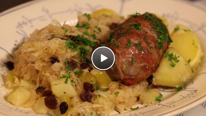 Slavinken met gestoofde zuurkool recept - 24Kitchen